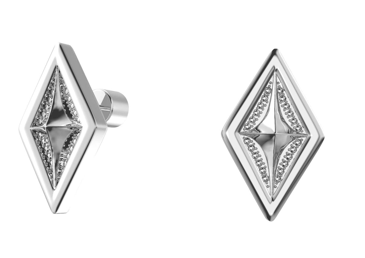 RHOMBUS EAR STUDS by Yuri Tan - Asian Lifestyle Boutique – CHOP SUEY CLUB